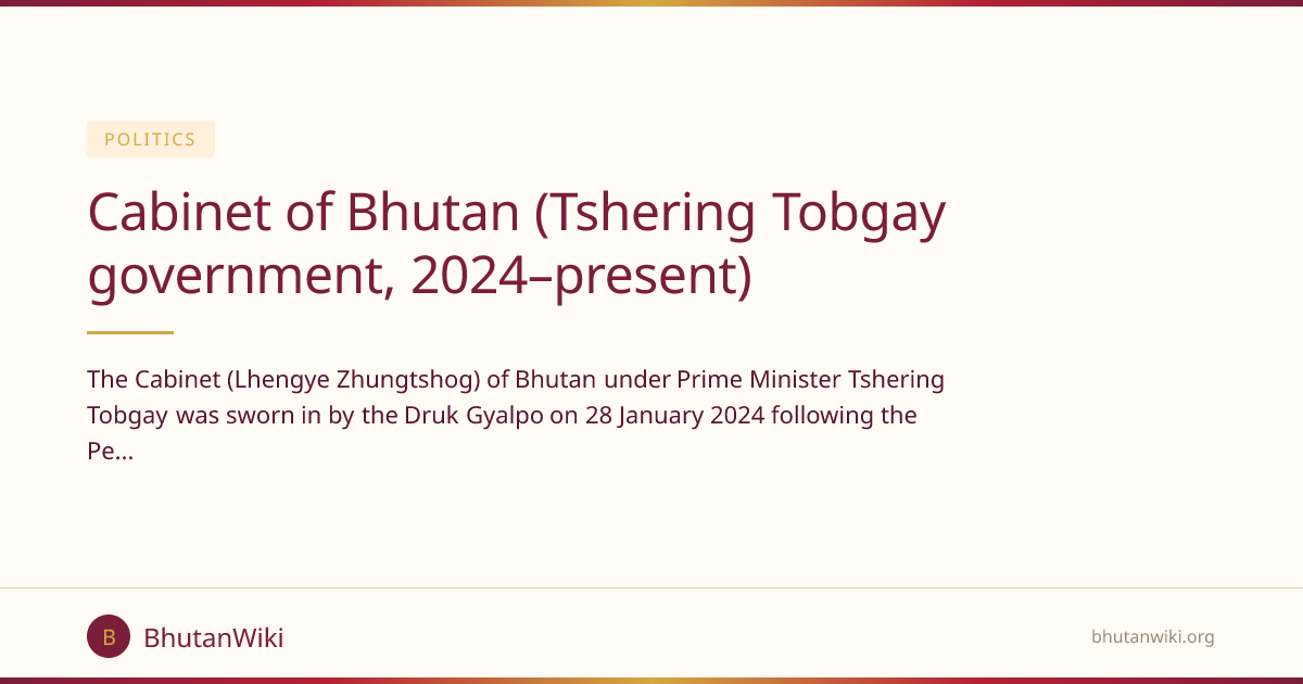 Cabinet of Bhutan (Tshering Tobgay government, 2024–present) | BhutanWiki