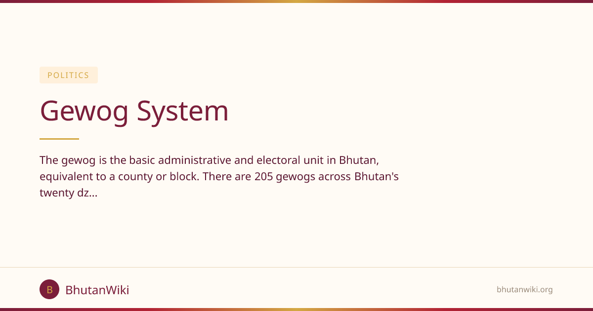 Gewog System | BhutanWiki