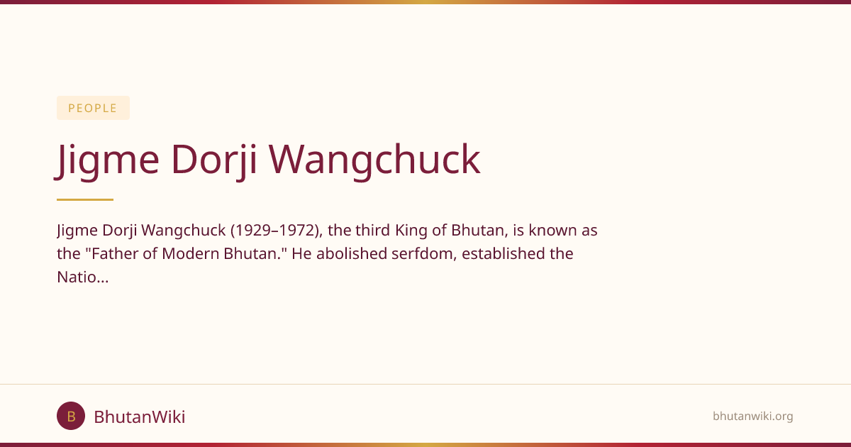 Jigme Dorji Wangchuck | BhutanWiki