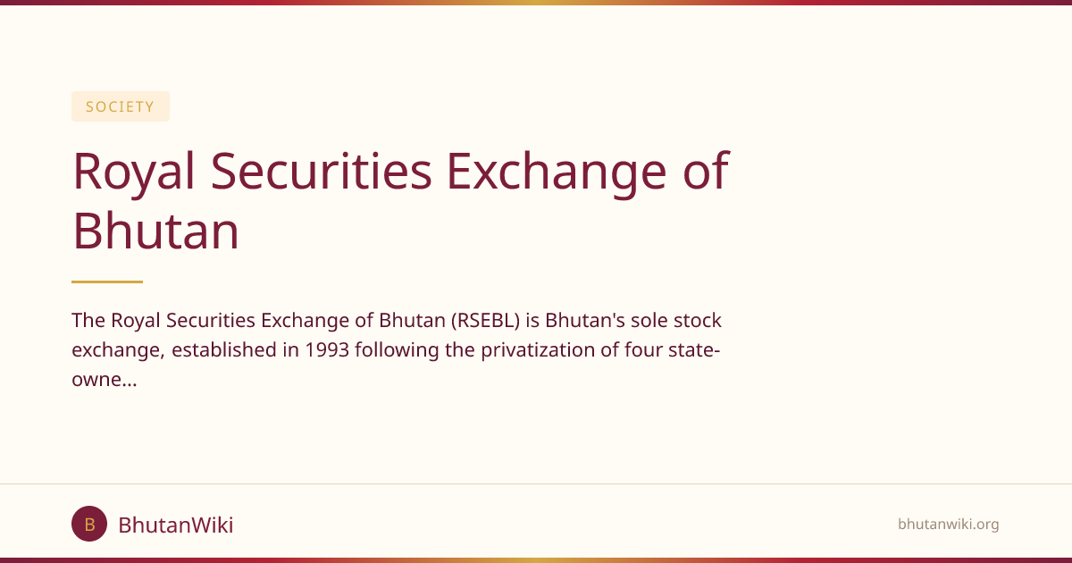 Royal Securities Exchange of Bhutan | BhutanWiki
